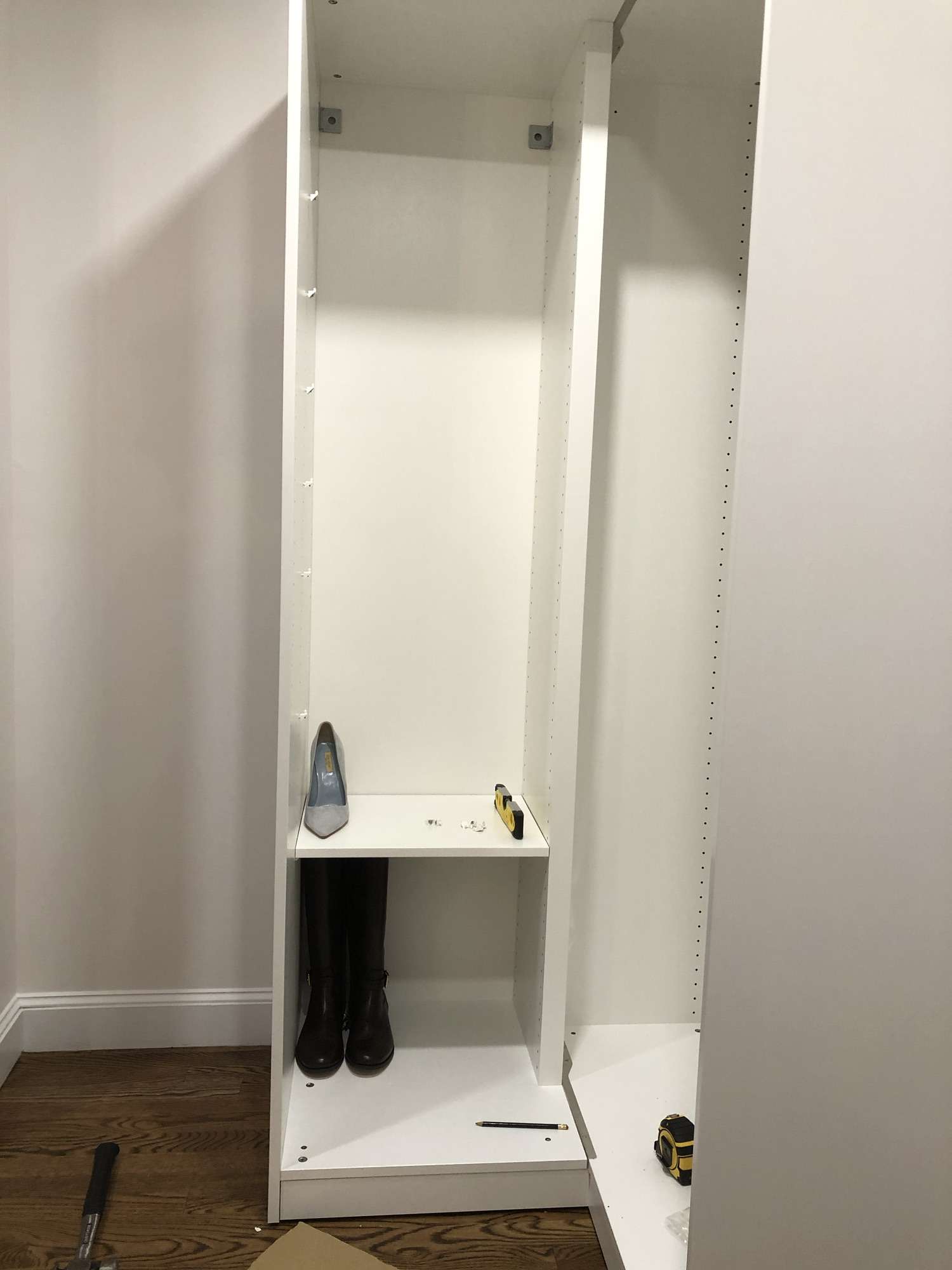 Our IKEA Pax Closet System Walk-In Closet | Feathers and Stripes